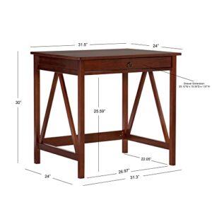 Linon Home Dcor Titian Laptop Desk, Antique Tobacco, 31.5" W x 24.02" D x 30" H