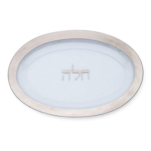 Challah Platter w/ Platinum Rim - Annieglass Judaica Collection