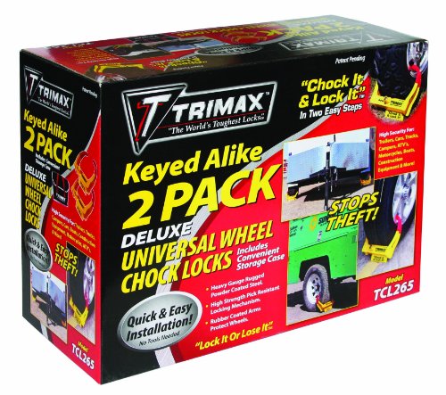 Trimax TCL265 Small Deluxe Keyed Alike Wheel Chock Lock, (Pack of 2)