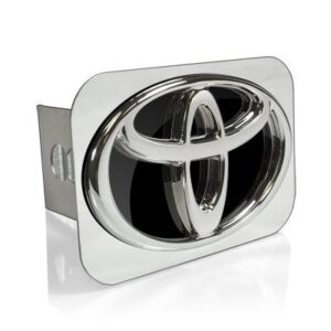 toyota 3d logo black infill chrome tow hitch cover, official licensed