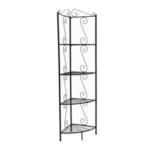 coaster home furnishings corner bookcase with decorative scrolls copper