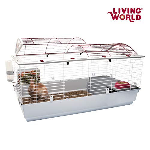 Living World Deluxe Habitat, Rabbit, Guinea Pig and Small Animal Cage, White, X-Large