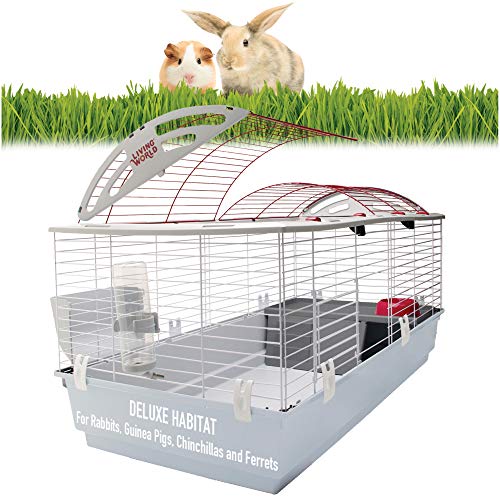 Living World Deluxe Habitat, Rabbit, Guinea Pig and Small Animal Cage, White, X-Large