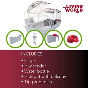 Living World Deluxe Habitat, Rabbit, Guinea Pig and Small Animal Cage, White, X-Large