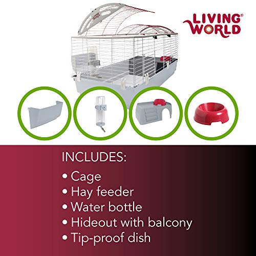 Living World Deluxe Habitat, Rabbit, Guinea Pig and Small Animal Cage, White, X-Large