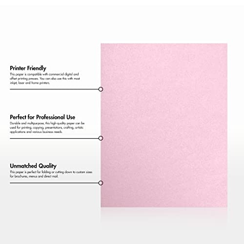 LUXPaper 8.5" x 11" Paper | Letter Size | Rose Quartz Metallic | 80lb. Text | 50 Qty