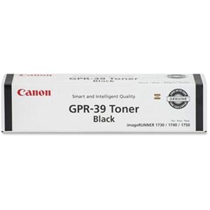 Canon CNMGPR39 Toner Cartridge, Black, Laser, 15100 Page, 1 Each