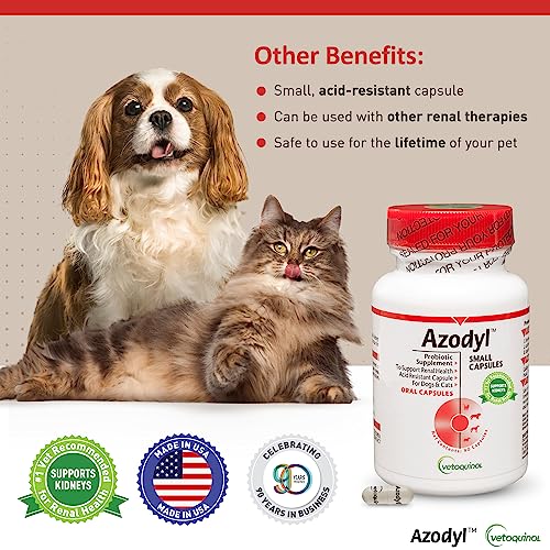 Vetoquinol Azodyl for Dogs and Cats, Helps Support Normal Kidney Function and Health for Dogs and Cats, Supports The Function and Health of Kidneys in Dogs and Cats, 90 Ct