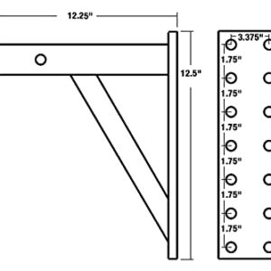 Buyers Products PM812 6 Position Pintle Hook Mount With 12.25 Inch Shank