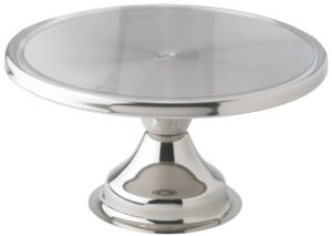 winco stainless steel round cake stand, 13-inch