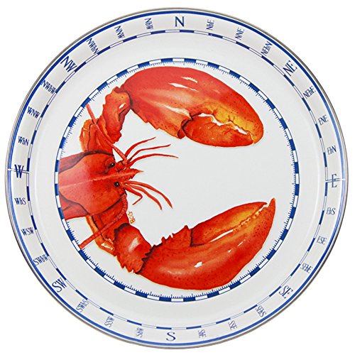 Golden Rabbit Enamelware - Lobster Pattern - 15.5" Medium Tray