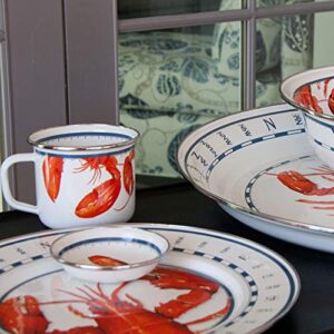 Golden Rabbit Enamelware - Lobster Pattern - 15.5" Medium Tray