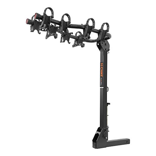 CURT 18064 Premium Trailer Hitch Bike Rack Mount, Fits 2-Inch Receiver, 4 Bicycles , Black