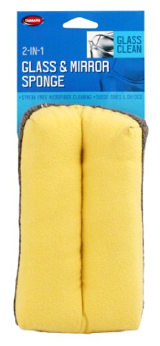 Carrand 45116 2-Sided Glass and Mirror Sponge, Yellow/Gray