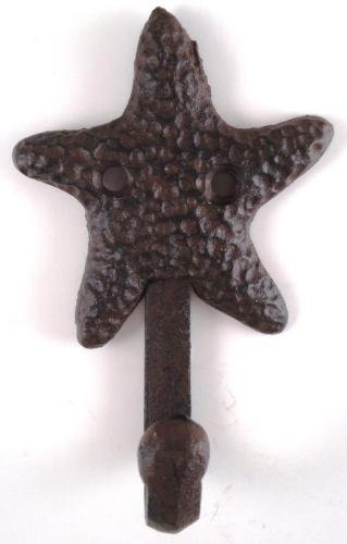 Lighthouse Dolphin Anchor Starfish Seahorse Shell Cast Iron Nautical Hooks Set