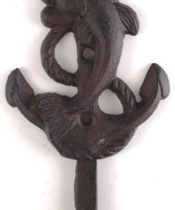 Lighthouse Dolphin Anchor Starfish Seahorse Shell Cast Iron Nautical Hooks Set