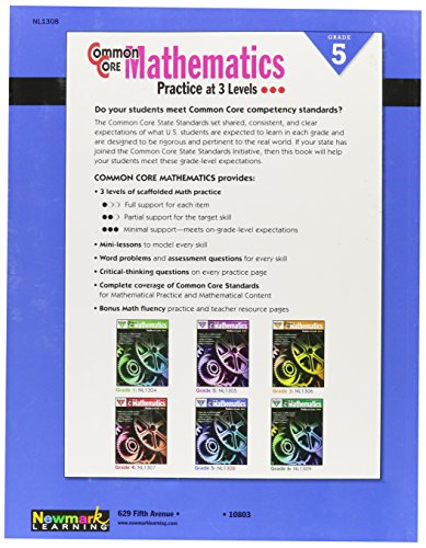 Newmark Learning Common Core Mathematics Reproducible Book, Grade 5