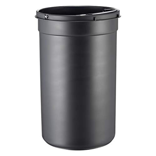 Wesco Kickmaster Junior - German Designed - Step Trash Can, Powder Coated Steel, 4 Gallon / 15 L, Black