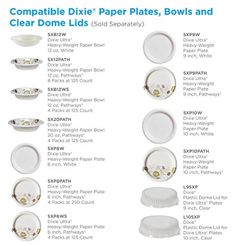 Dixie Ultra 12 oz. Heavy-Weight Paper Bowls by GP PRO (Georgia-Pacific), Pathways, SXB12WS (CASE), 500 Count (125 Bowls Per Pack, 4 Packs Per Case)