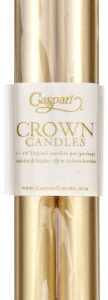 Caspari Straight Taper Candles in Gold - 2 Per Package