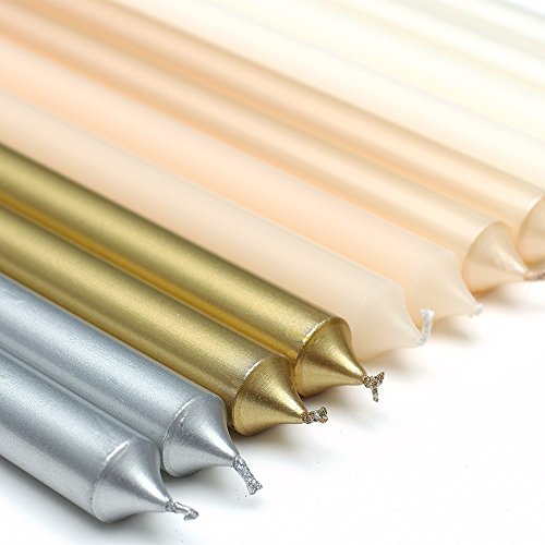 Caspari Straight Taper Candles in Gold - 2 Per Package