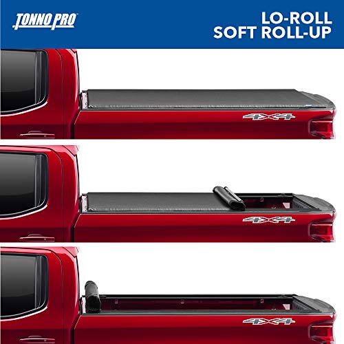 Tonno Pro Lo Roll, Soft Roll-up Truck Bed Tonneau Cover | LR-5005 | Fits 2007 - 2021 Toyota Tundra w/ Utility Track System 6' 7" Bed (78.7")