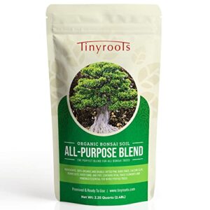 bonsai outlet bonsai soil mix - tinyroots all purpose organic mixed bonsai tree blend + used for all varieties of bonsai trees, 2.5qts