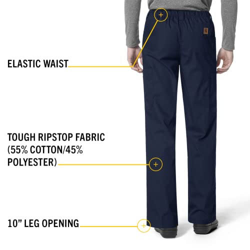 Carhartt Men's Tall Ripstop Multi-Cargo Scrub Pant, Navy, Large/Tall