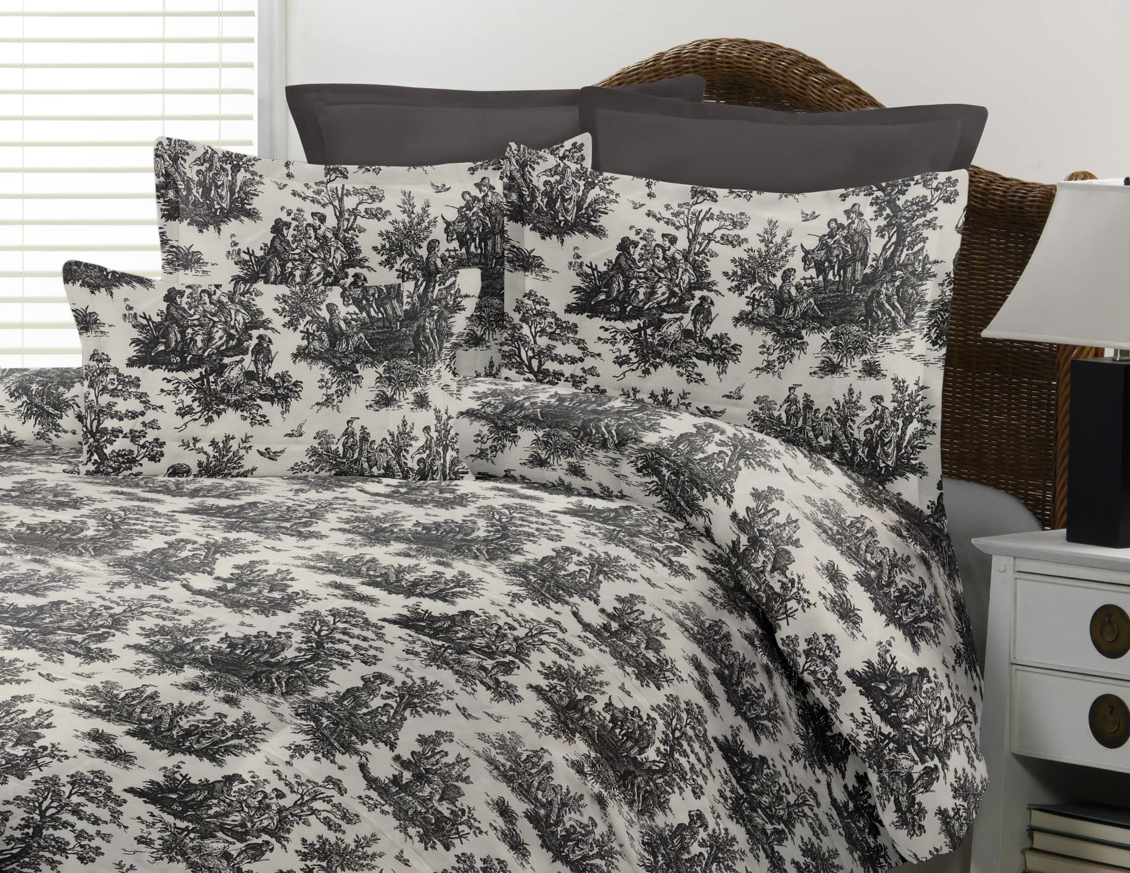 Victor Mill james-204smini Comforter and Shams, Queen, b/w