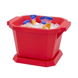 SP Bel-Art Magic Touch 2 High Performance Red Ice Bucket; 4.0 Liter, with Lid (M16807-4003) - Item Design Might Vary