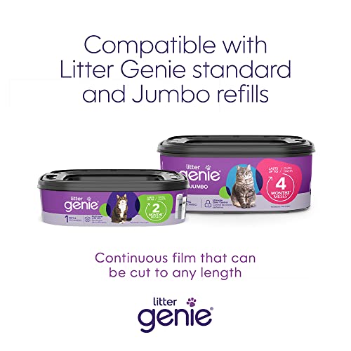 Litter Genie Plus Pail (Silver) | Cat Litter Box Waste Disposal System for Odor Control | Includes 1 Square Refill Bag