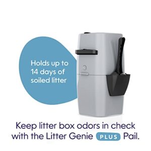 Litter Genie Plus Pail (Silver) | Cat Litter Box Waste Disposal System for Odor Control | Includes 1 Square Refill Bag