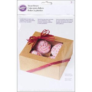 wilton kraft 4 cavity cupcake boxes, 3 count, cupcake 4-cavity