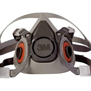 3M Half Facepiece Reusable Respirator 6300, Gases, Vapors, Dust, Paint, Cleaning, Grinding, Sawing, Sanding, Welding, Adjustable Headstraps, Bayonet Connection, Large