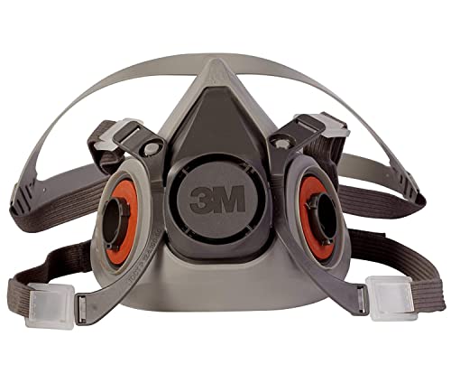 3M Half Facepiece Reusable Respirator 6300, Gases, Vapors, Dust, Paint, Cleaning, Grinding, Sawing, Sanding, Welding, Adjustable Headstraps, Bayonet Connection, Large