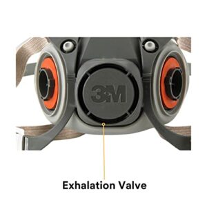 3M Half Facepiece Reusable Respirator 6300, Gases, Vapors, Dust, Paint, Cleaning, Grinding, Sawing, Sanding, Welding, Adjustable Headstraps, Bayonet Connection, Large