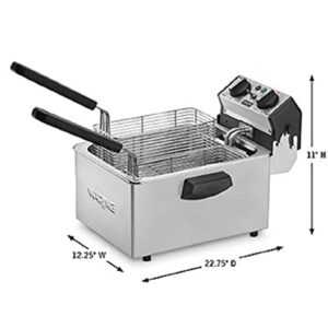 Waring Commercial WDF75B 208-volt Countertop Compact Electric Deep Fryer, 8.5-Pound