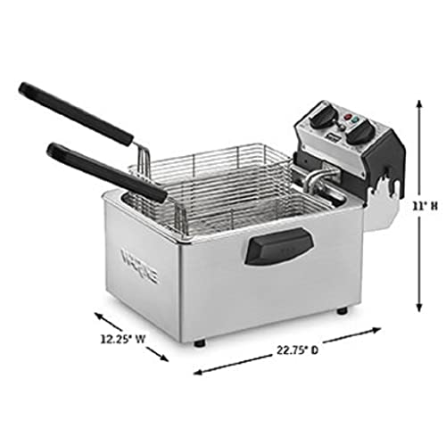 Waring Commercial WDF75B 208-volt Countertop Compact Electric Deep Fryer, 8.5-Pound