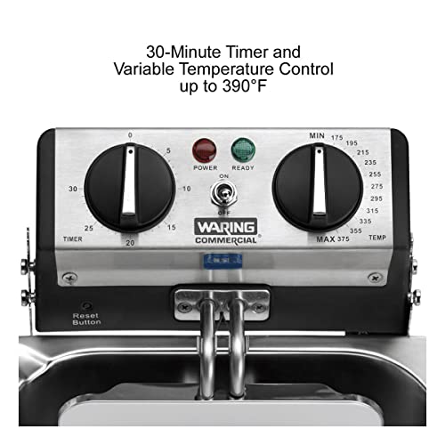 Waring Commercial WDF75B 208-volt Countertop Compact Electric Deep Fryer, 8.5-Pound