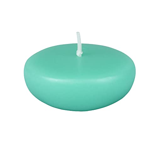 Zest Candle 24-Piece Floating Candles, 2.25-Inch, Aqua