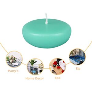 Zest Candle 24-Piece Floating Candles, 2.25-Inch, Aqua