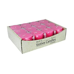 Zest Candle CVZ-007 12-Piece Votive Candles, Hot Pink