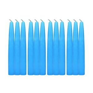 Zest Candle 12-Piece Taper Candles, 6-Inch, Light Blue