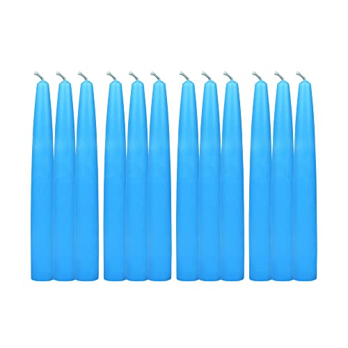 Zest Candle 12-Piece Taper Candles, 6-Inch, Light Blue