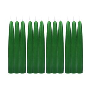 Zest Candle 12-Piece Taper Candles, 6-Inch, Hunter Green