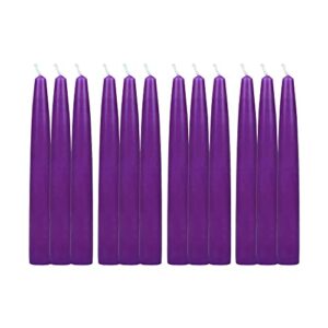 Zest Candle 12-Piece Taper Candles, 6-Inch, Purple