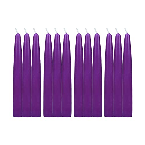 Zest Candle 12-Piece Taper Candles, 6-Inch, Purple