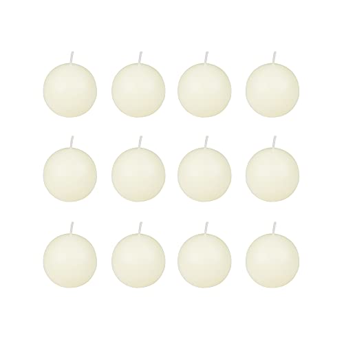 Zest Candle CBZ-004 12-Piece Ball Candles, 2-Inch, Ivory, Count