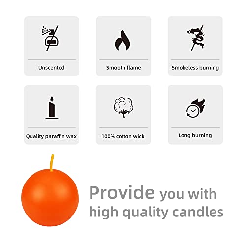 Zest Candle 6-Piece Ball Candles, 3-Inch, Orange