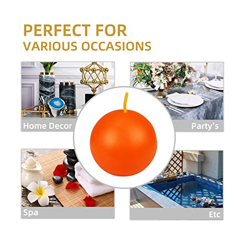 Zest Candle 6-Piece Ball Candles, 3-Inch, Orange